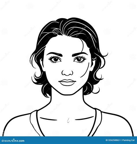 Resilient Woman Icon In Simple Line Art Style Stock Illustration