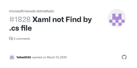 Xaml Not Find By Cs File · Issue 1828 · Microsoftvscode Dotnettools