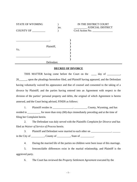 Decree Divorce No Doc Template Pdffiller