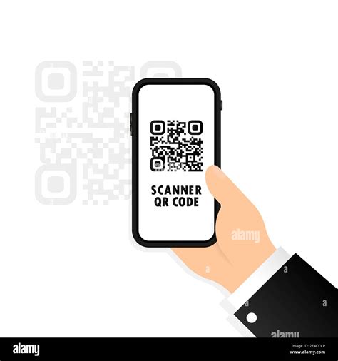 Qr Scanner Symbol Handy In Der Hand Scannt Qr Code Scannen Sie Den
