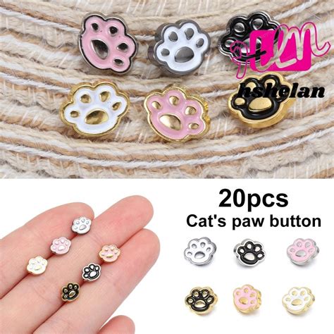 Hshelan 20 ชิ ้ นมินิปุ ่ มน ่ ารักสาวของขวัญรูปแบบแมวหัตถกรรม Diy ตุ ๊ กตาเสื ้ อผ ้ า Shopee