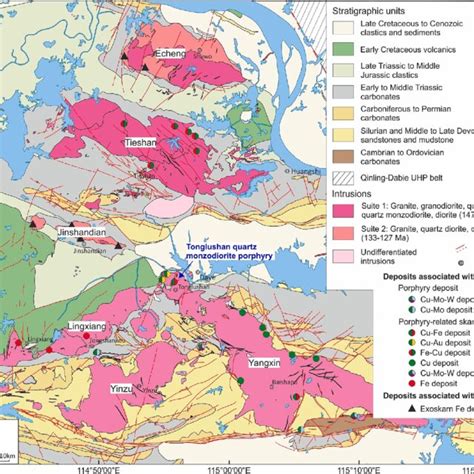 Simplified Geological Map Of The Daye Ore District Showing The Main