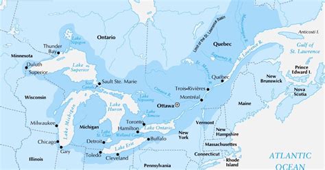 Saint Lawrence Seaway On World Map