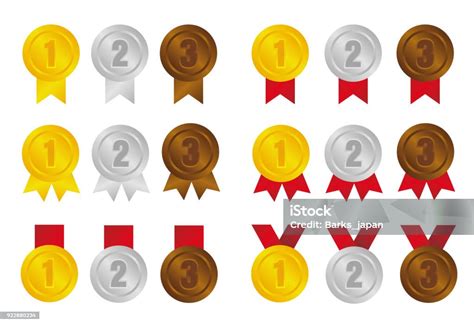 메달 아이콘 그림 설정 순위 1위에 대한 스톡 벡터 아트 및 기타 이미지 1위 2 위 상 종류 3 Istock