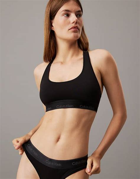 Calvin Klein Modern Cotton Unlined Racerback Bralettethong T Set
