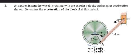 Solved 2 At A Given Instant The Wheel Is Rotating With The
