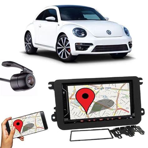 Kit Central Multimídia Fit Moldura 2 Din New Beetle Câmera Ré E