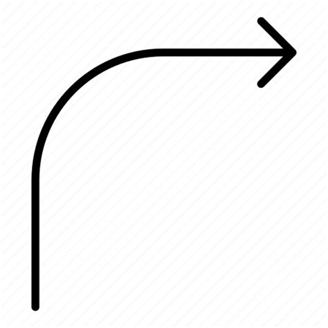 Arrow Bend Direction Gps Navigation Right Up Icon