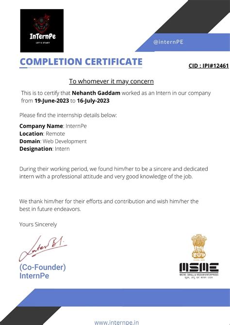 Nehanth G On Linkedin Webdevelopment Webdevelopment Internship