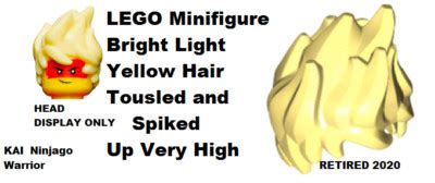 Lego Minifigure Hair Bright Light Yellow Kai Ninja Spiked High Spiky