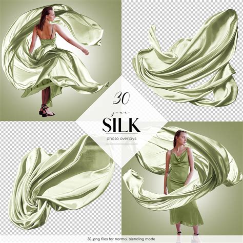 Flowing Pear Green Fabric Clipart Pear Silk Photo Overlays Textile In