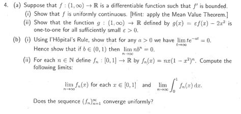 Solved A ﻿suppose That F1∞→r ﻿is A Differentiable