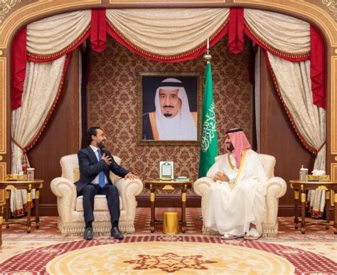 ولي العهد يستعرض العلاقات الأخوية بين البلدين مع رئيس مجلس النواب العراقي