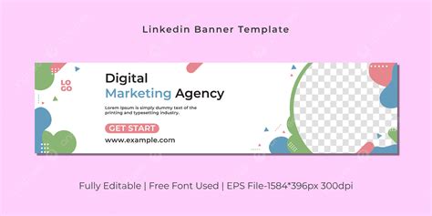 Linkedin Sampul Template Vektor Agen Pemasaran Digital Templat Untuk