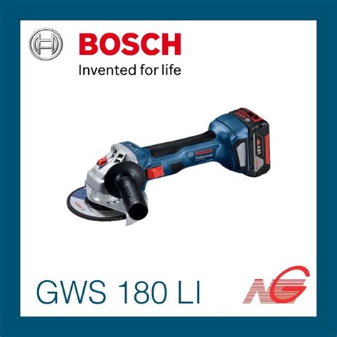 Bosch บ๊อช เครื่องเจียรไฟฟ้าไร้สาย Gws 180 Li Professional 06019h90k1