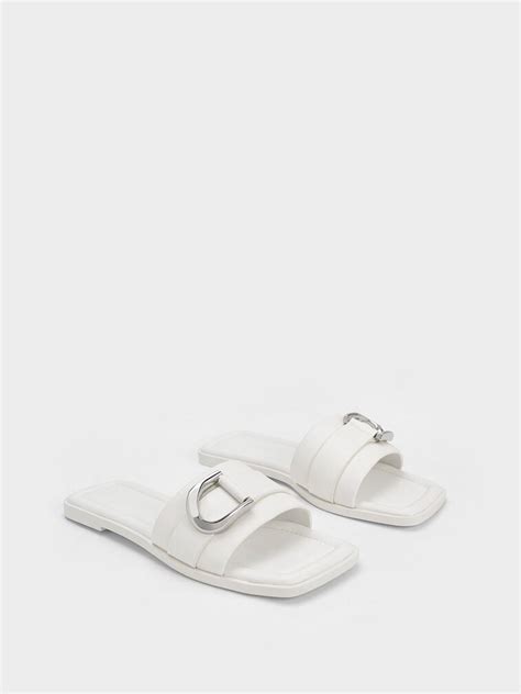 개빈 크로셰 슬라이드 샌들 화이트 세일 찰스앤키스 코리아