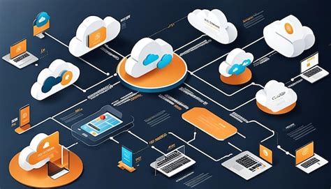 Cloud Service Isometric Flowchart Premium Ai Generated Image