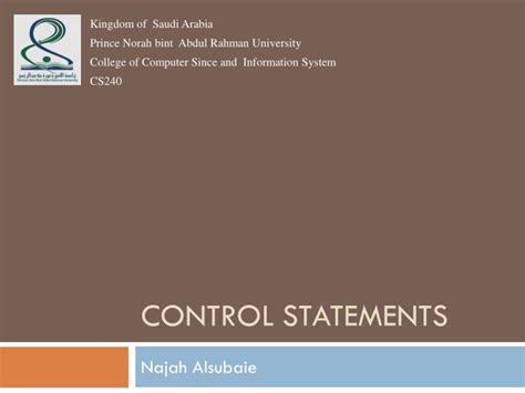 Ppt Control Statements Powerpoint Presentation Free Download Id