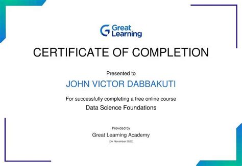 John Victor Dabbakuti On Linkedin Greatlearningacademy Greatlearning Glacertificate