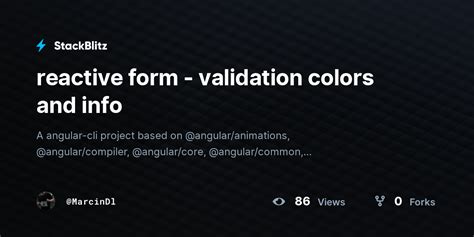 Reactive Form Validation Colors And Info Stackblitz