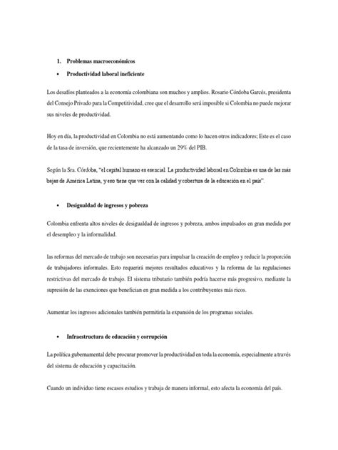 Problemas Macroeconómicos Pdf Producto Interno Bruto Corrupción