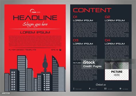 벡터 전단지 기업 비즈니스 연간 보고서 브로셔 디자인 커버 프레 젠 테이 션 붉은 도시 0명에 대한 스톡 벡터 아트 및 기타 이미지 Istock