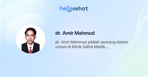 Dr Amir Mahmud Dokter Umum Buat Booking Online Hellosehat
