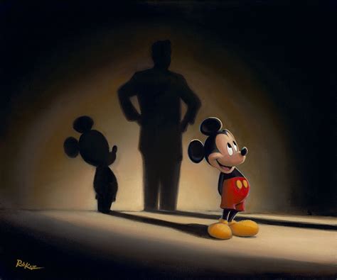 Mickeys Shadow Mickey Mouse Embellished Giclee By Rob Kaz