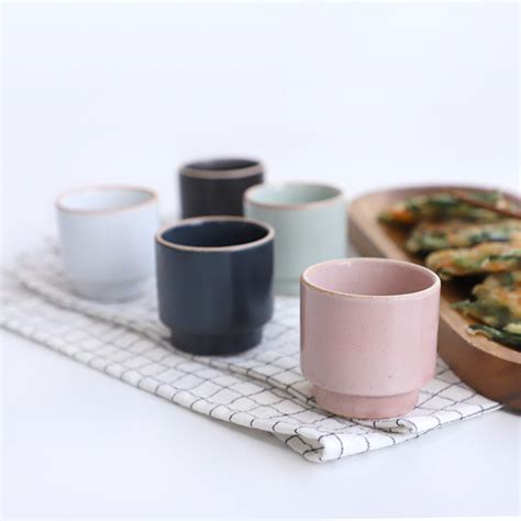 다옴 국산 도자기 소주잔 70ml 5p세트 5color 택1