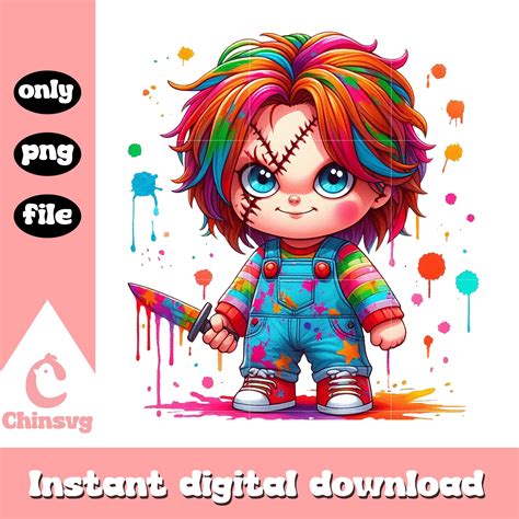 Chucky Chibi Cute Colorful Halloween Design Png Halloween Png Chinsvg