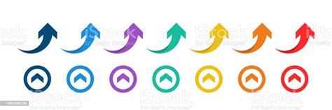 화살표 설정 아이콘입니다 다채로운 화살표 기호입니다 컬러 화살표의 모음입니다 화살표 고립 된 벡터 그래픽 그림입니다 가리키기에 대한 스톡 벡터 아트 및 기타 이미지 Istock