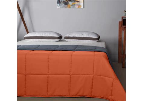 Sleepyhead Reversible Microfiber Comforter Citrus Orange And Ash Grey — Sleepbee