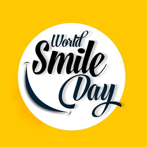 Fundo Do Dia Mundial Do Sorriso Sorriso Amarelo Vetor Premium