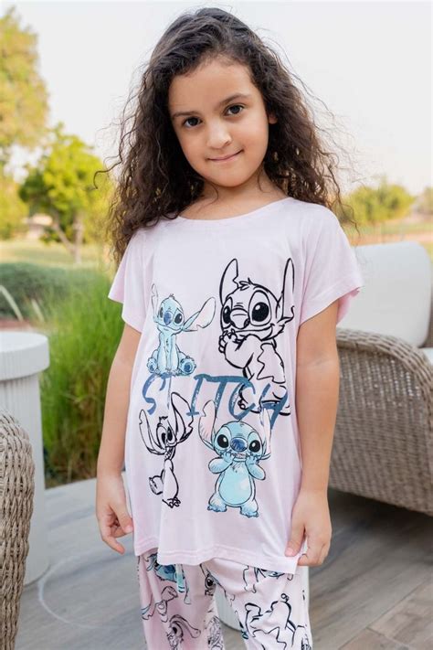 Girls Pink Stitch Pj