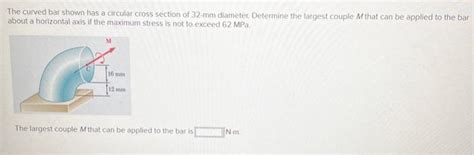 Solved The Curved Bar Shown Has A Circular Cross Section Of