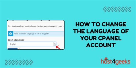 How To Change The Language Of Your Cpanel Account Host Geeks Llc