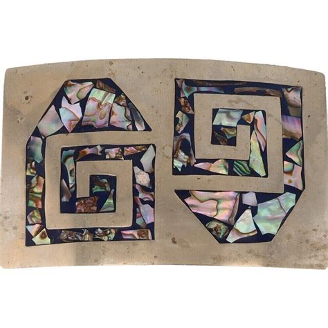 Brass Abalone Shell Gemstone Hippie Boho Cowgirl Sout Gem