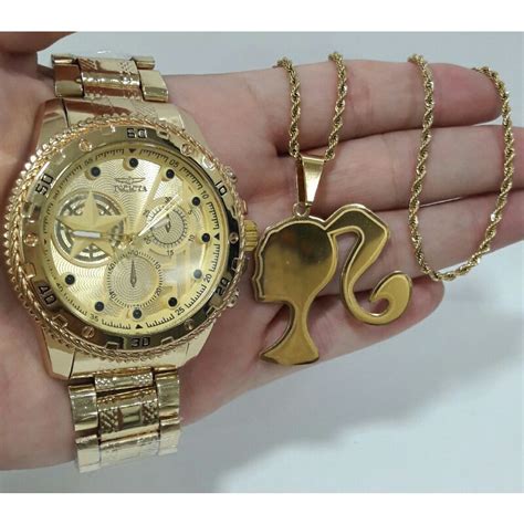 Kit Invicta Feminino Relógio Corrente com Pingente Pulseira Shopee Brasil