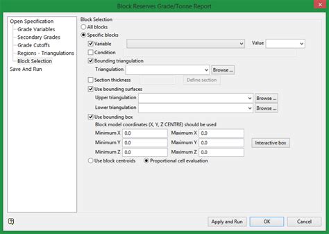 Vulcan Block Advanced Reserves Advanced Gradetonne Report