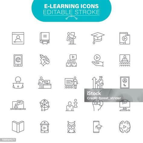 電子學習圖示向量圖形及更多互聯網圖片 互聯網 培訓班 圖示 Istock