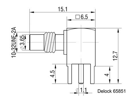 Adaptor Smc Jack Unghi 90 Grade Pcb Delock 65851