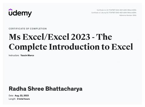 completed ms excel excel course with udemy radha shree bhattacharya posted on the topic linkedin