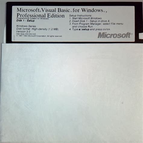 Microsoft Visual Basic For Windows Professional Edition V30 1993