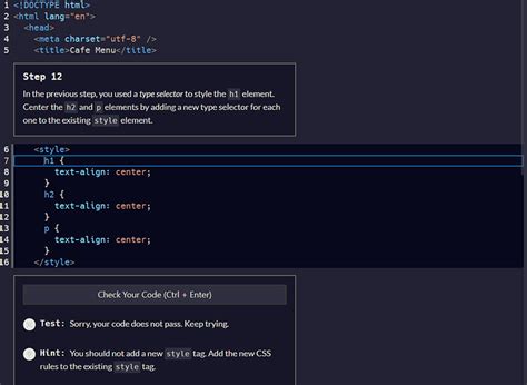 Learn Basic Css By Building A Cafe Menu Step 12 Html Css The Freecodecamp Forum