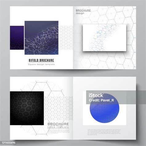 Tata Letak Vektor Dari Dua Templat Sampul Untuk Brosur Bifold Desain