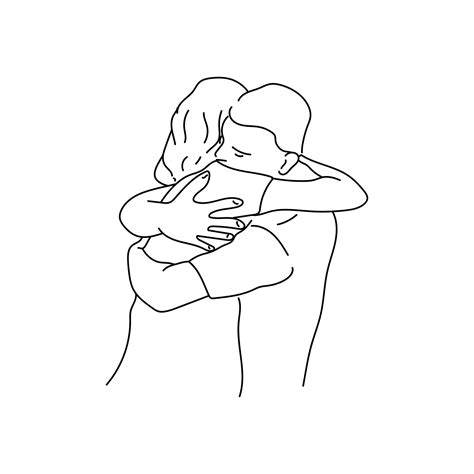 Abraços De Um Homem E Uma Mulher Um Esboço Sobre Sentimentos E Apoio