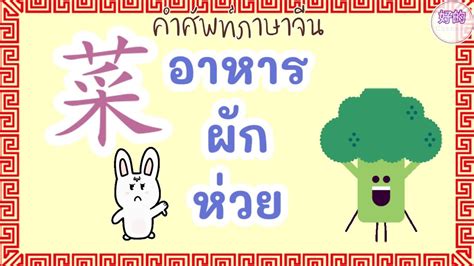คำศัพท์ภาษาจีน 菜 อาหาร ผัก ห่วย Youtube