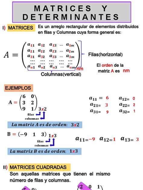 Matrices Y Determinantes Intro 1 Pdf Matriz Matemáticas