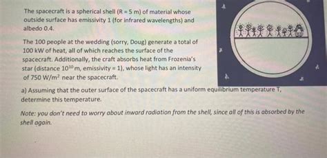 [solved] The Spacecraft Is A Spherical Shell R 5 Math