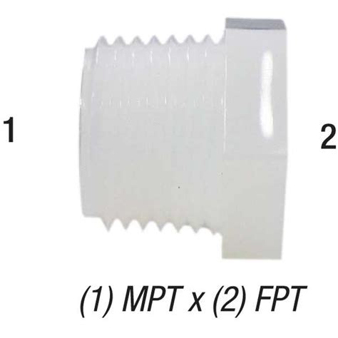 Hex Reducer Bushing 1 2in Mpt X 1 4in Fpt Nylon Sonnys